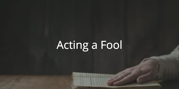 Proverbs 26: Acting a Fool | Before The Cross
